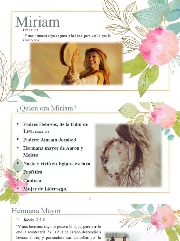 Miriam: Hermana de Moisés y Profetisa | PDF | Miriam | Libro del éxodo