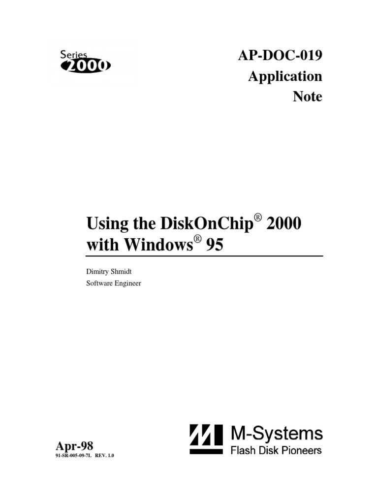 Windows 95 DiskOnChip | PDF | Booting | Installation (Computer Programs)