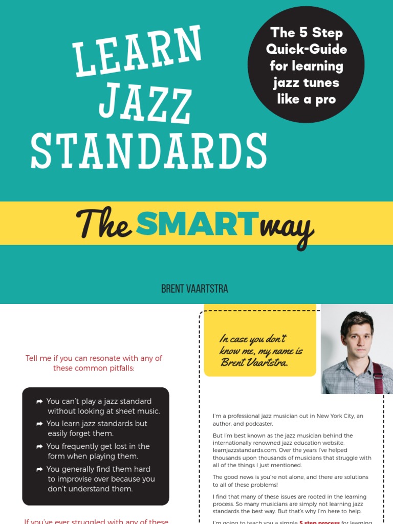 Learn Jazz Standards The Smart Way Quick Guide | PDF | Chord (Music) | Jazz