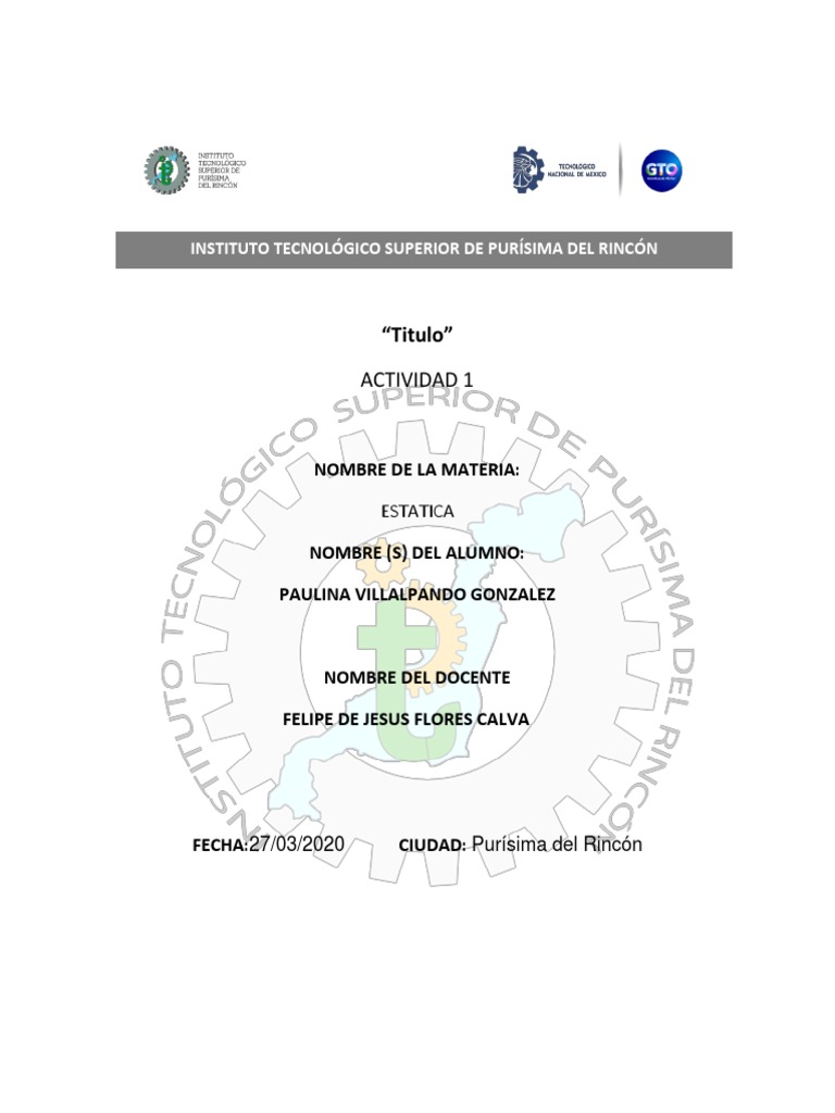 Actividad 1 Estatica PDF | Descargar gratis PDF | Ingeniería mecánica | Mecánica