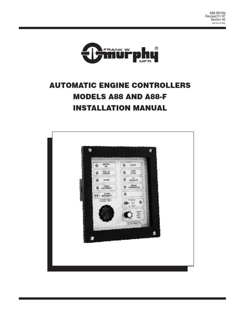 Automatic Engine Controllers Models A88 and A88-F Installation Manual | Download Free PDF ...