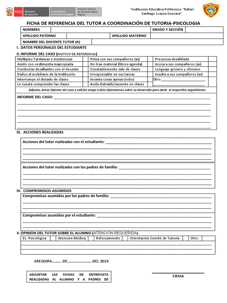 Fichas Del Tutor y Auxiliar | PDF | Institución