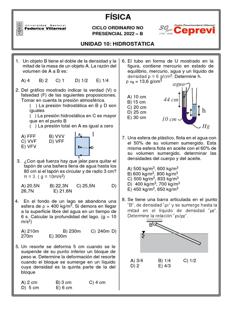 Física 10 | PDF | Presión | Cantidades fisicas