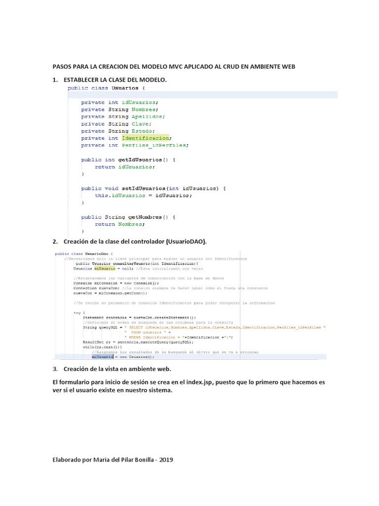 Pasos Proyecto Con JSP - MVC | PDF | Java (lenguaje de programación ...