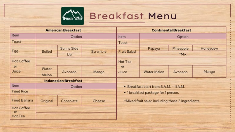 Breakfast Menu | PDF