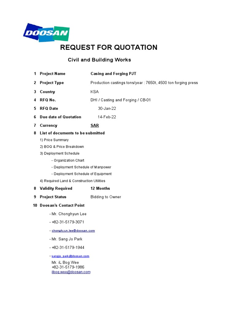 1 - (Rev3) Casting and Forging, PC AC BoQ Price Breakdown - CIVIL ...