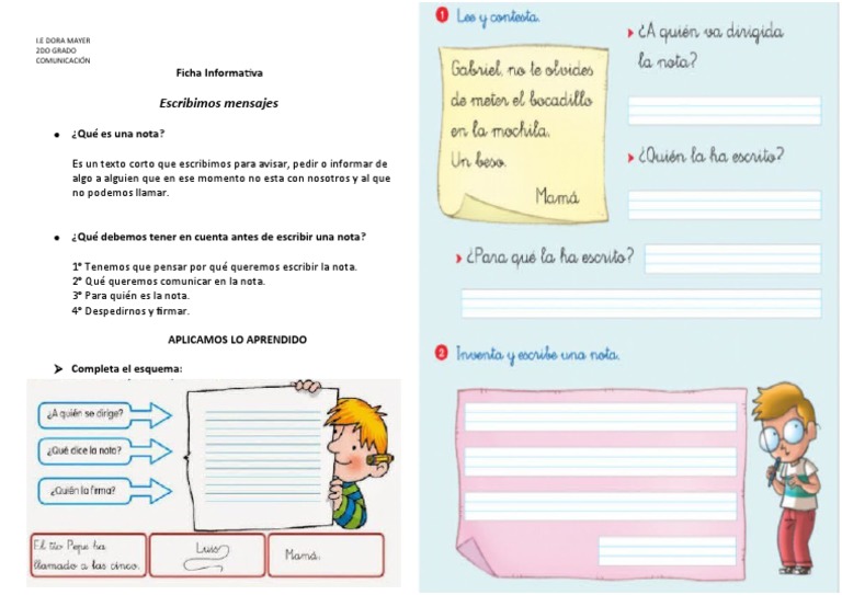 Ejemplo de Nota para Niños de Primaria | PDF | Crecimiento personal y ...