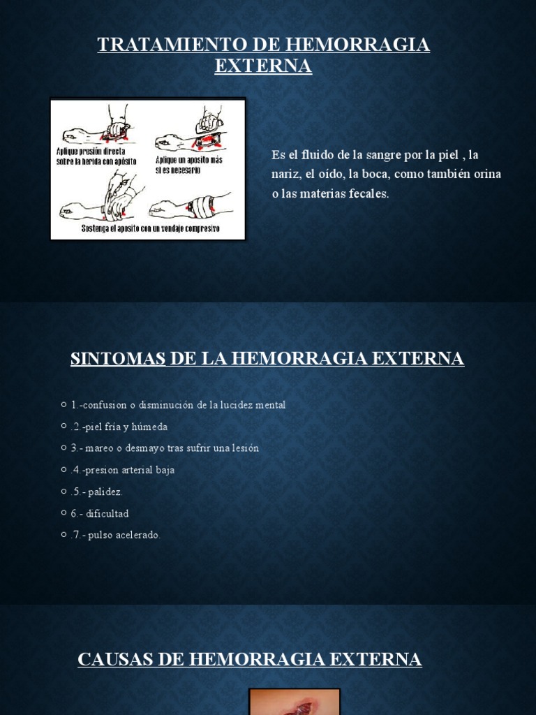 Tratamiento de Hemorragia Externa | PDF | Salud y bienestar