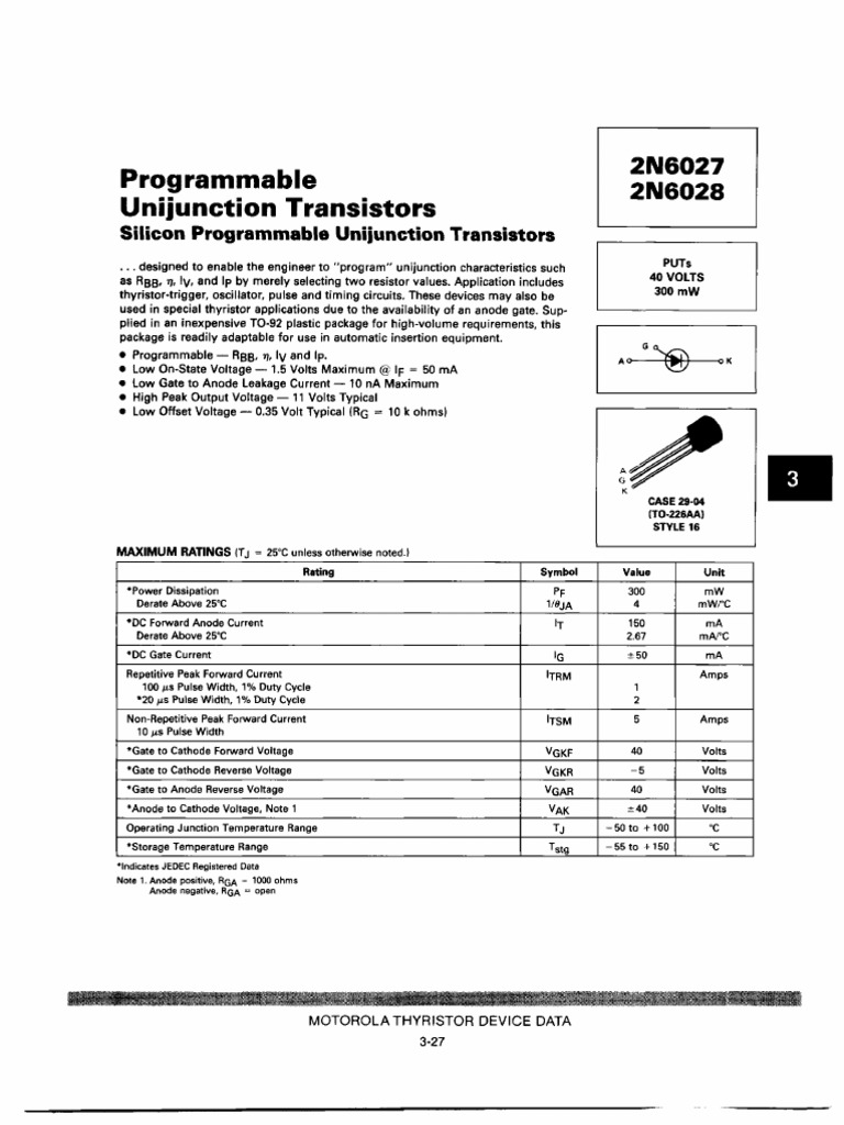 Datasheet - HK 2n6027-18 7013259 | PDF