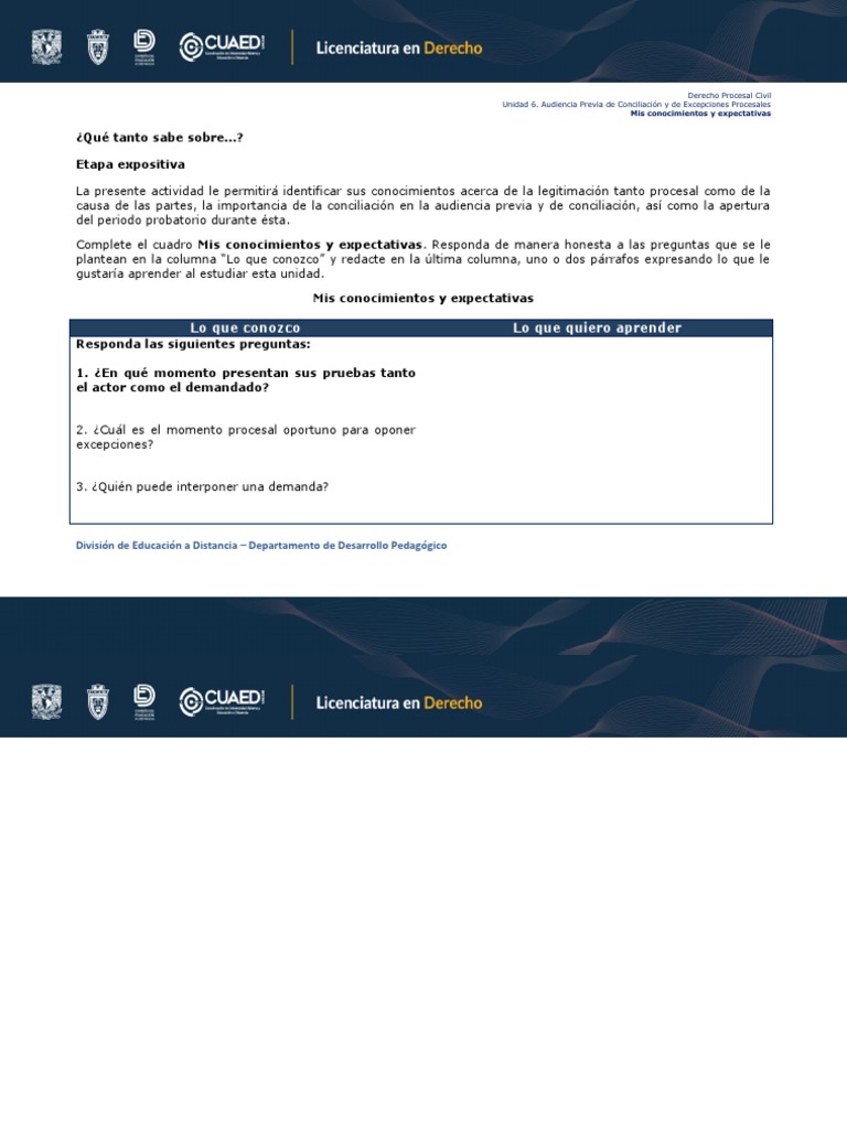 Cuadro CQ U6 | PDF | Crecimiento personal y profesional | Derecho