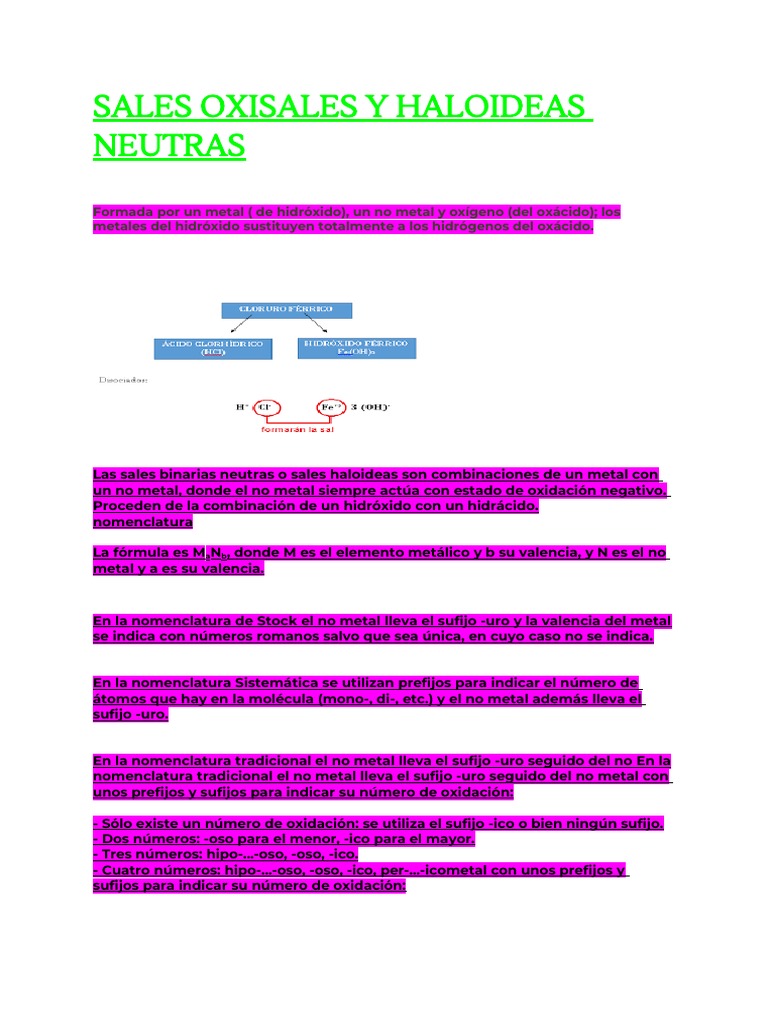 Sales Oxisales y Haloideas Neutras | PDF | Arte | Clásicos
