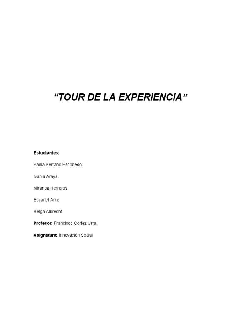 Act Tour de La Experiencia | PDF