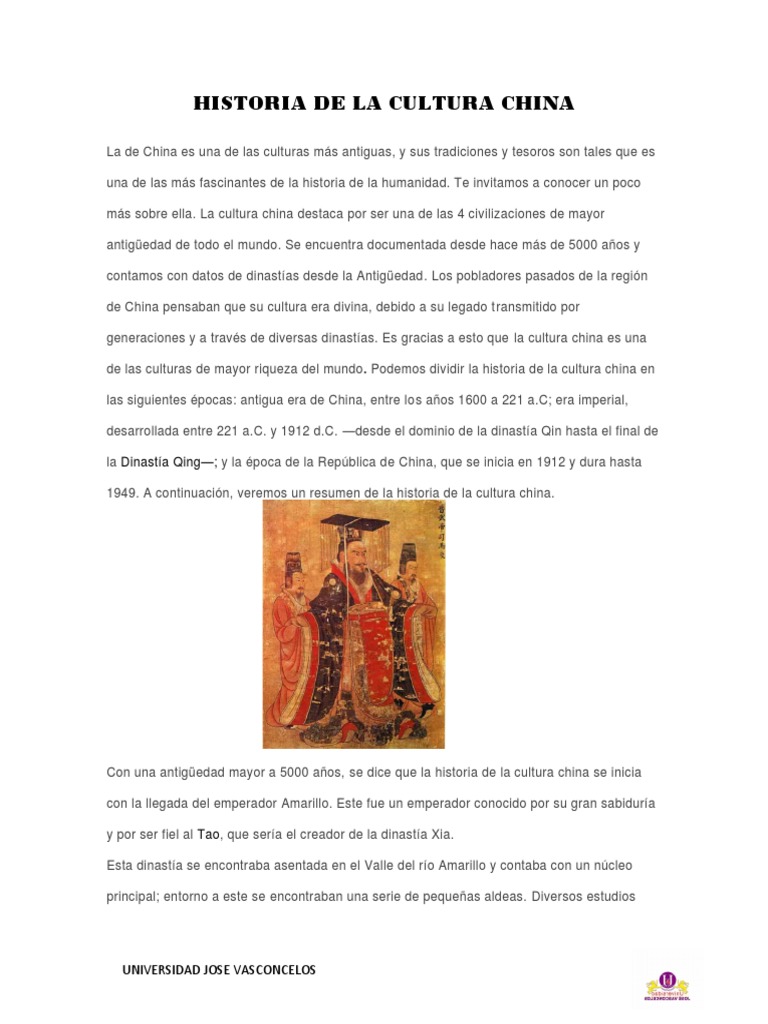 Historia de la Cultura China | PDF | China | Política mundial