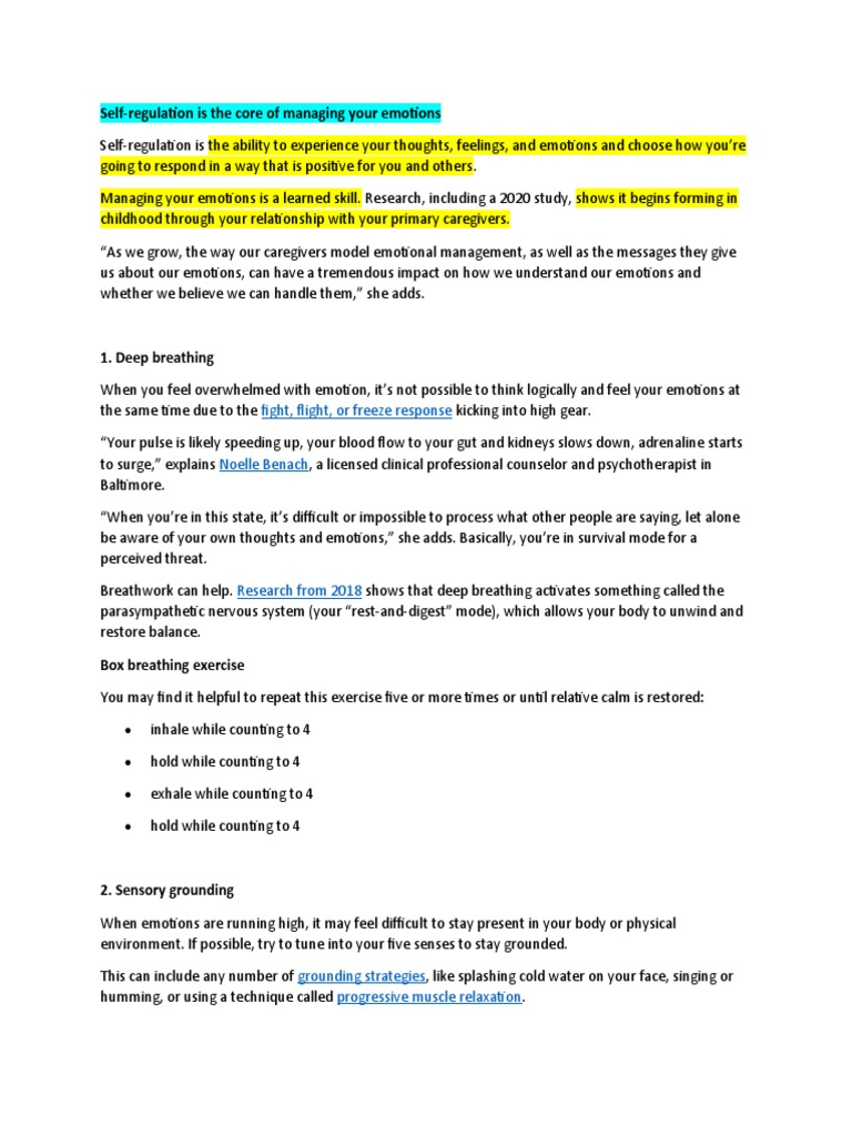 Mastering Emotional Self-Regulation | PDF | Emotions | Mindfulness