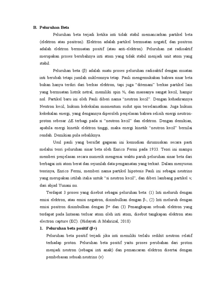 Peluruhan Beta Plus | PDF | Filsafat