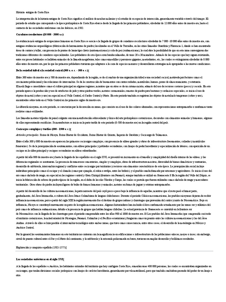 Historia antigua de Costa Rica: Un análisis | PDF | Historia