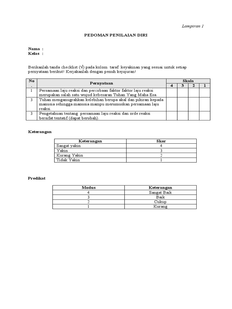 Instrumen Penilaian Fix | PDF
