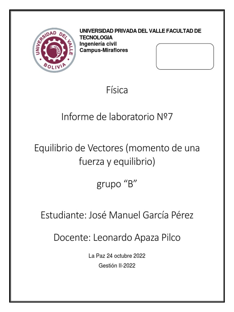 Vectores Equilibrados (Lab7) Part2 | PDF | Fuerza | Gravedad