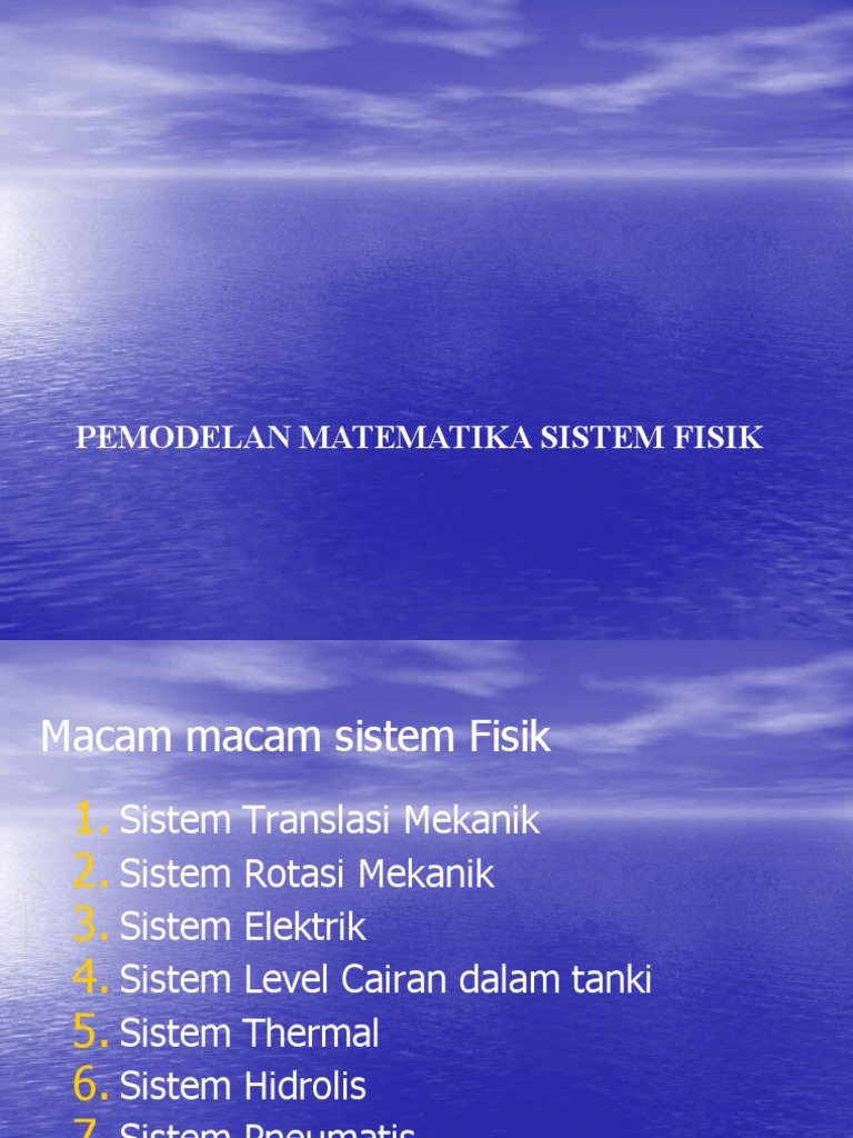 Materi 1 Model Matematis Sistem Fisik-1 | PDF