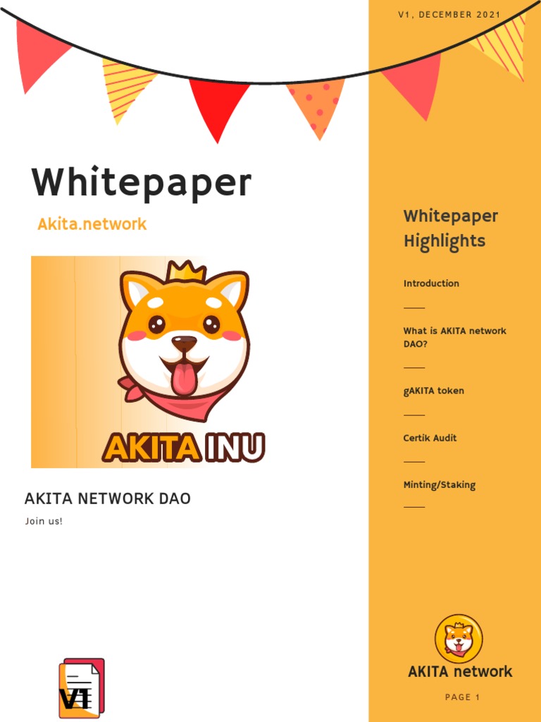AKITA Network DAO Whitepaper V1 | PDF | Cryptocurrency | Bonds (Finance)