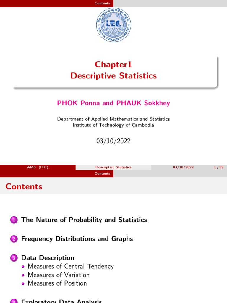 Chapter 1 | PDF | Statistics | Skewness