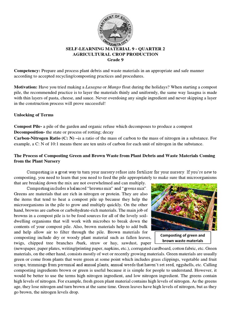 Tle 9 Q2 - E9 - SLM | PDF | Compost | Decomposition