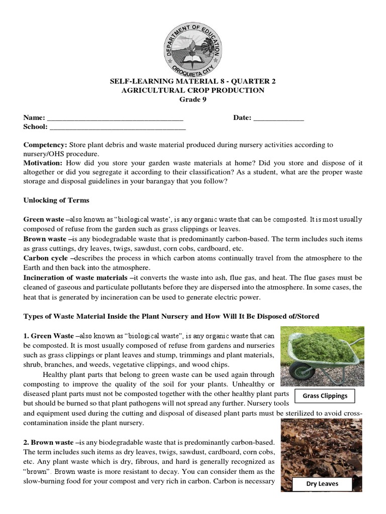 Tle 9 Q2 - E8 - SLM | Download Free PDF | Compost | Waste