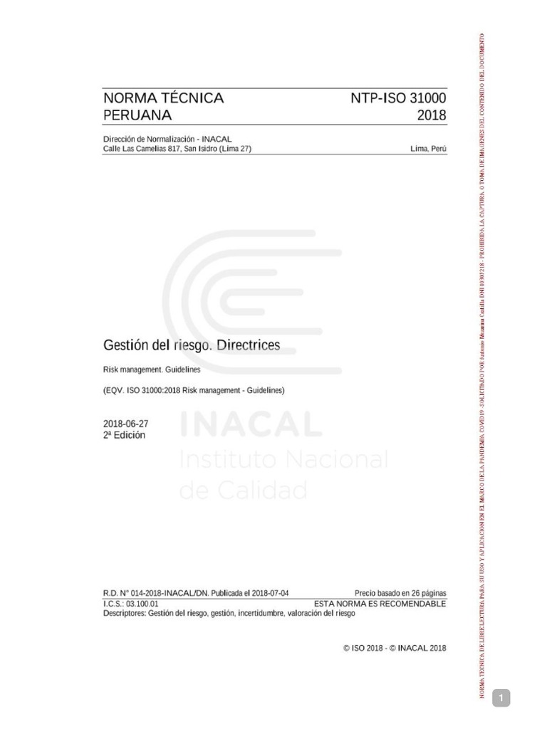 NTP Iso 31000 - 2018 | PDF