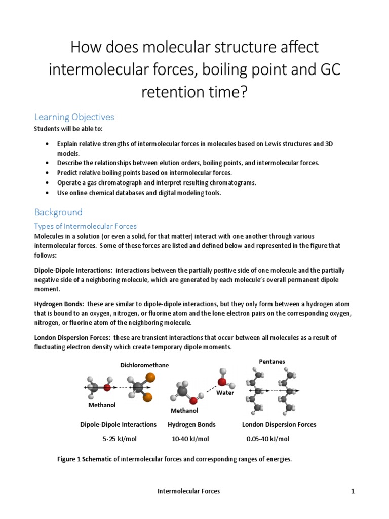 Intermolecular Forces in Gas Chromatography | PDF | Intermolecular ...
