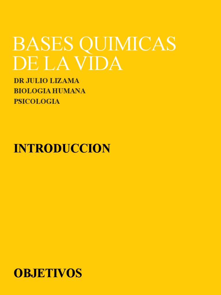 Bases Quimicas de La Vida | PDF | Química | Átomos