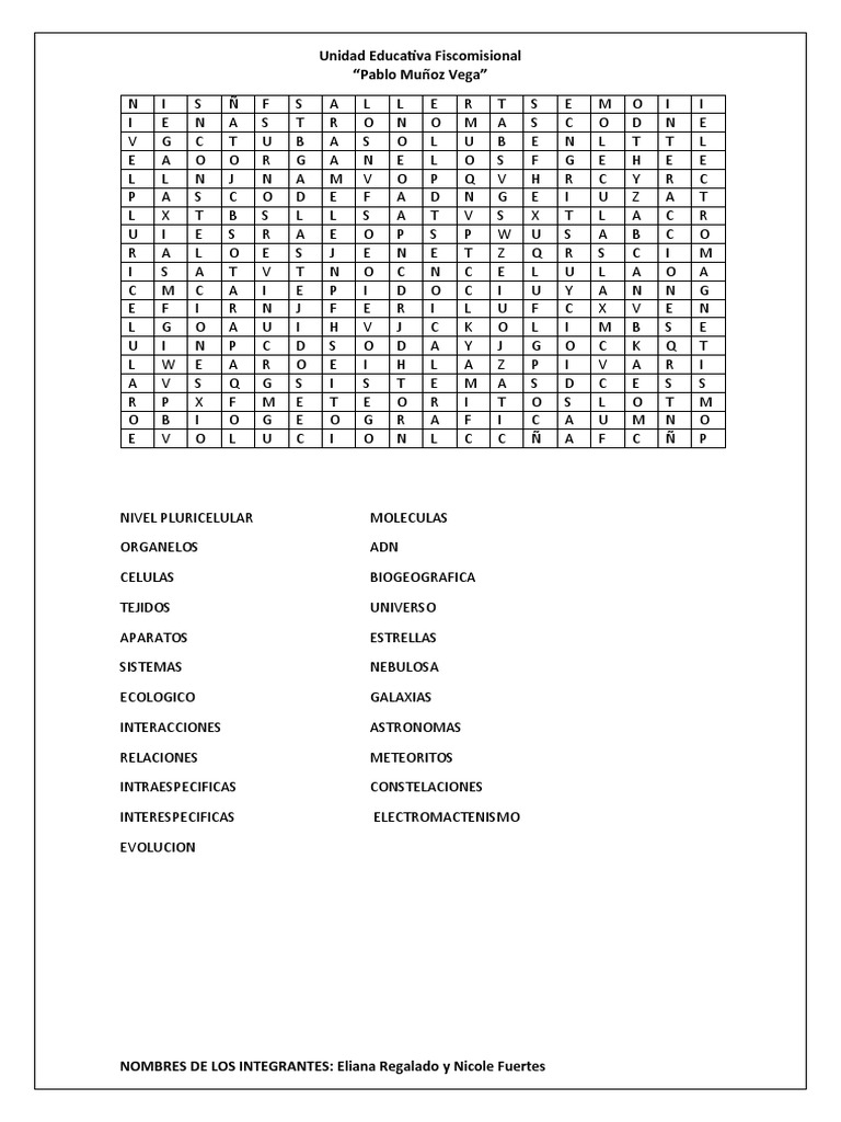 Sopa de Letras 10° | PDF | Astronomía | Objetos astronómicos