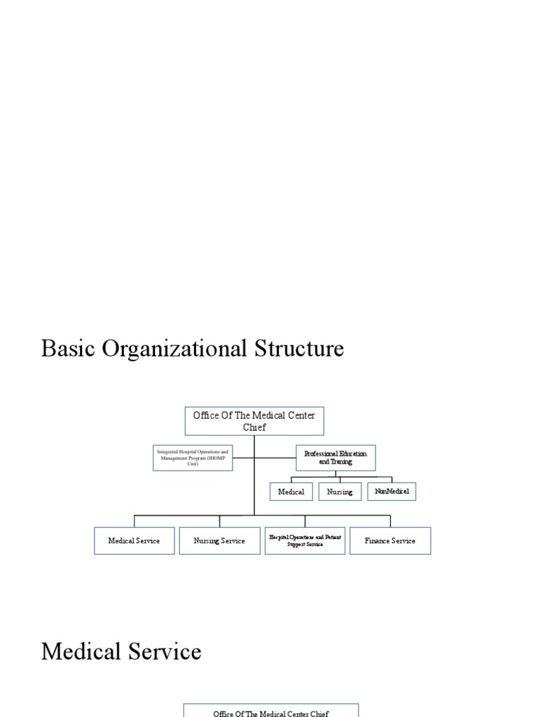 Basic Organizational Structure of an Integrated Hospital Operations and ...