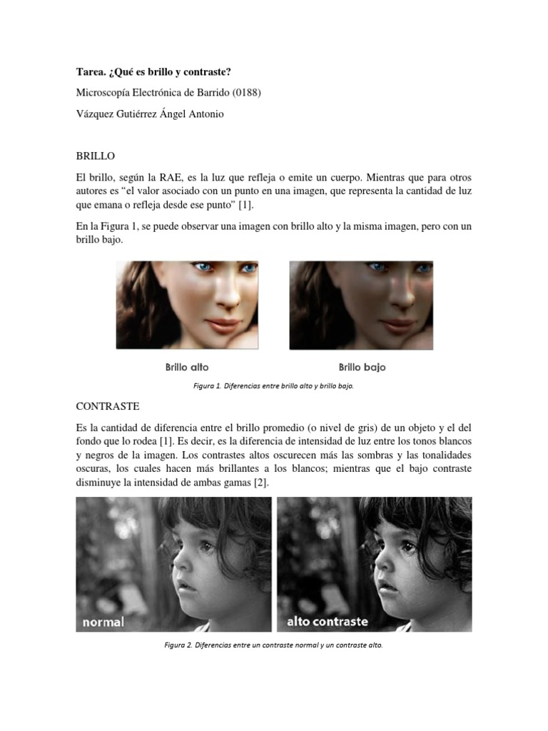 Brillo y Contraste en Microscopía | PDF