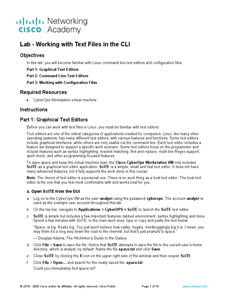 4.2.6 Lab - Working With Text Files in The CLI | PDF | Command Line Interface | Graphical User ...