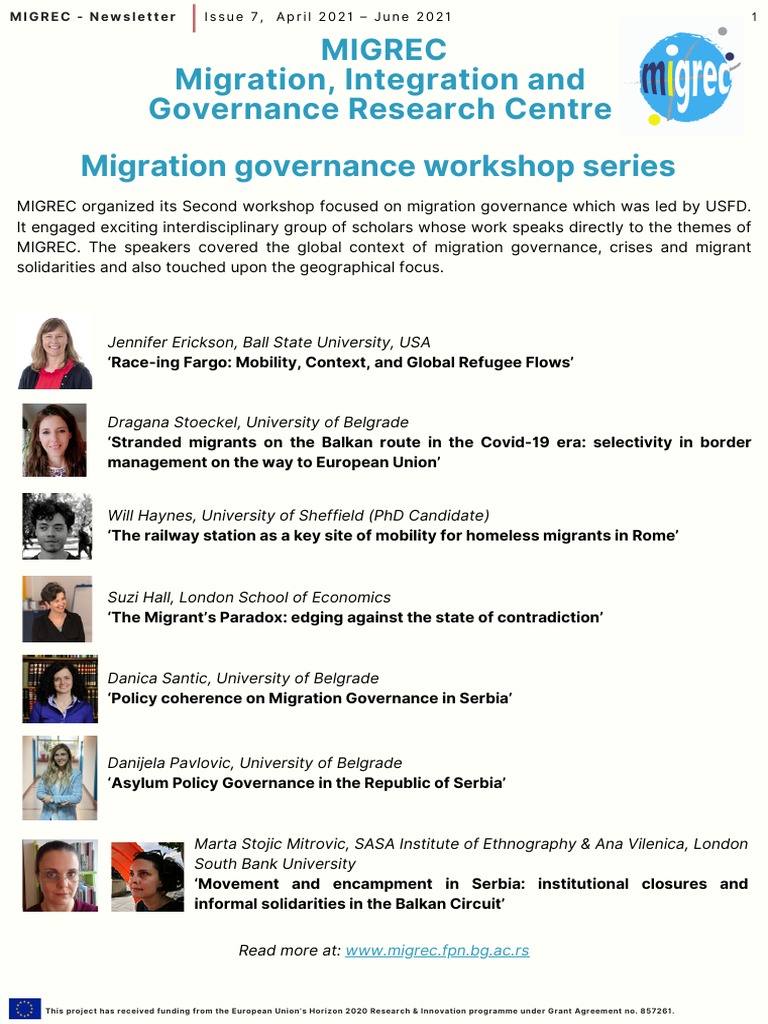 MIGREC Newsletter Highlights Migration Governance Workshop | PDF | Open ...