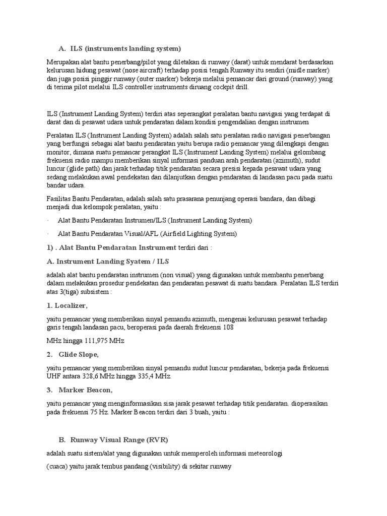 A. ILS (Instruments Landing System) | PDF