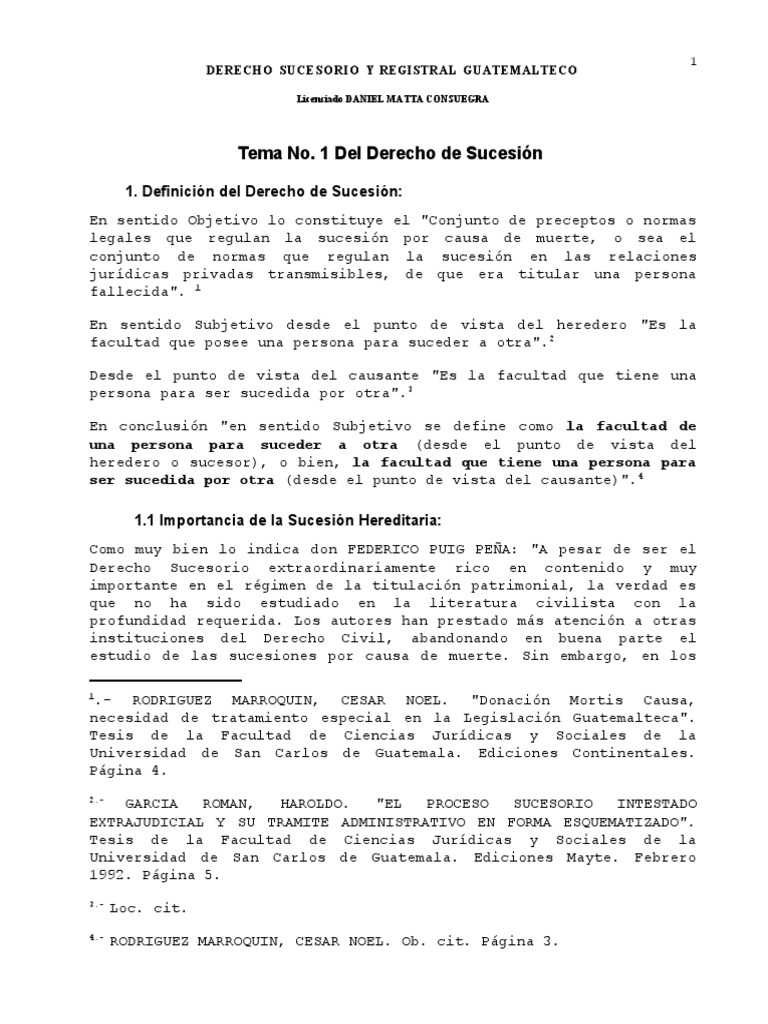 Derecho Sucesorio y Registral Guatemalteco - Daniel Matta Consuegra ...
