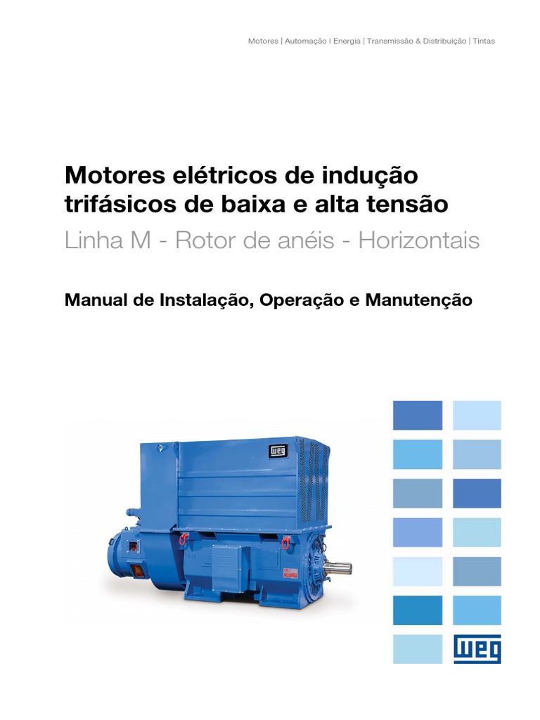 WEG Motores de Inducao Trifasicos de Baixa e Alta Tensao Rotor de Aneis ...