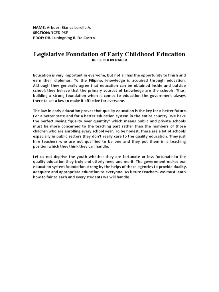 Reflection Paper of Law | PDF