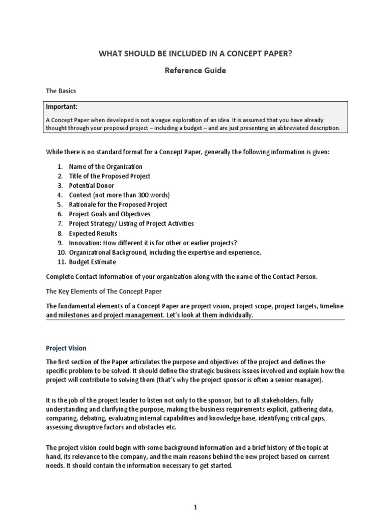 How To Write A Concept Paper Reference Guide | PDF | Project Management ...