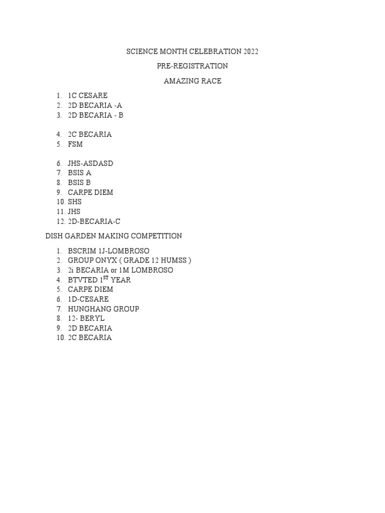 Pre Registration Pdf