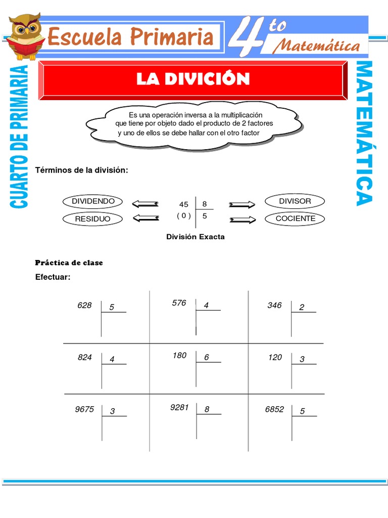 Que Es La Division para Cuarto de Primaria | Descargar gratis PDF ...