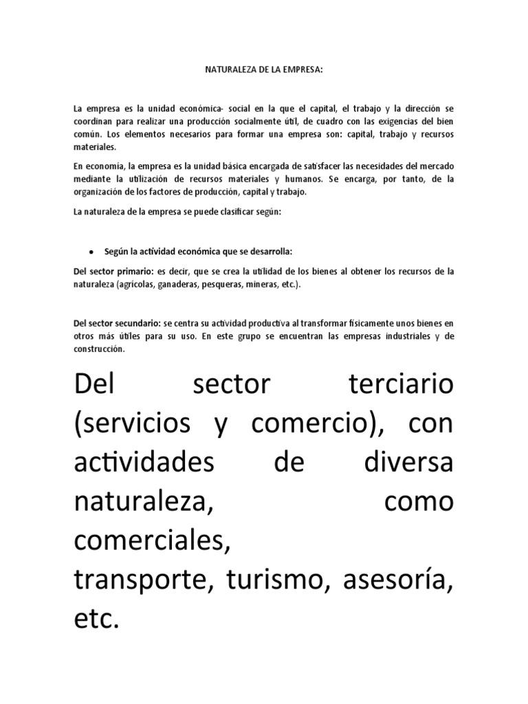 Naturaleza de La Empresa | PDF | Business | Bancos