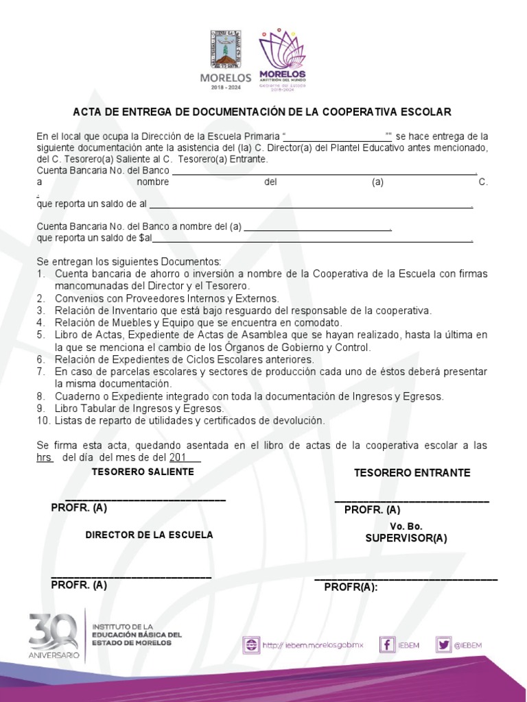 01 Acta Entrega de Tesorero A Tesorero. | PDF | Economias