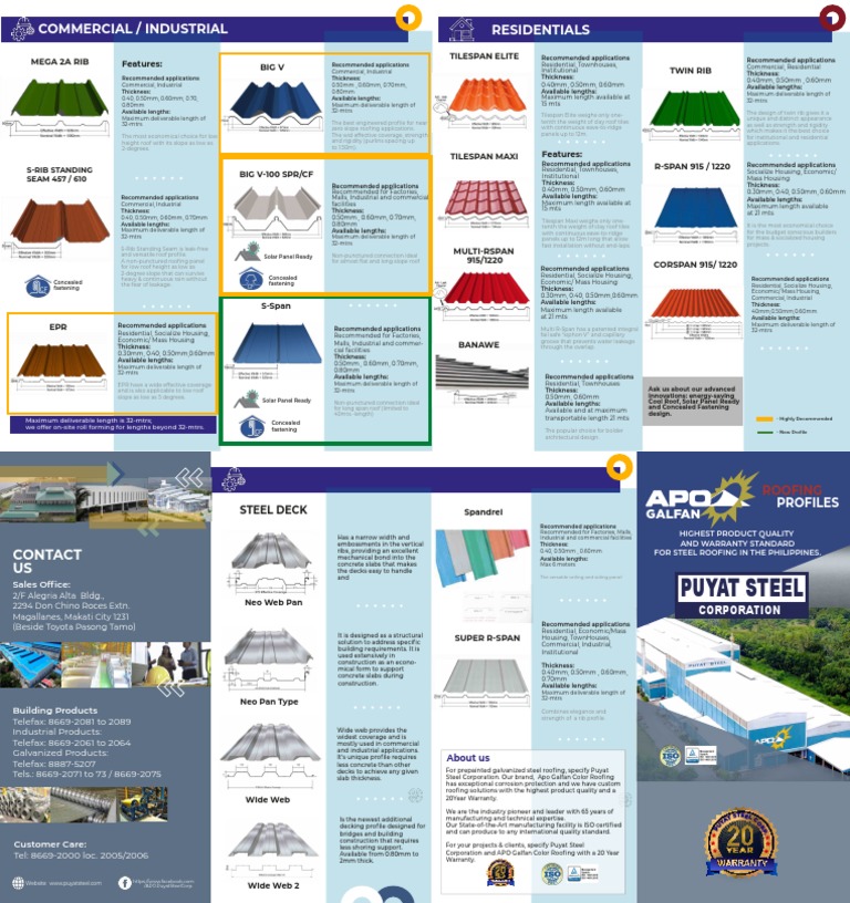PUYAT STEEL-Roof | PDF | Roof | Architectural Elements