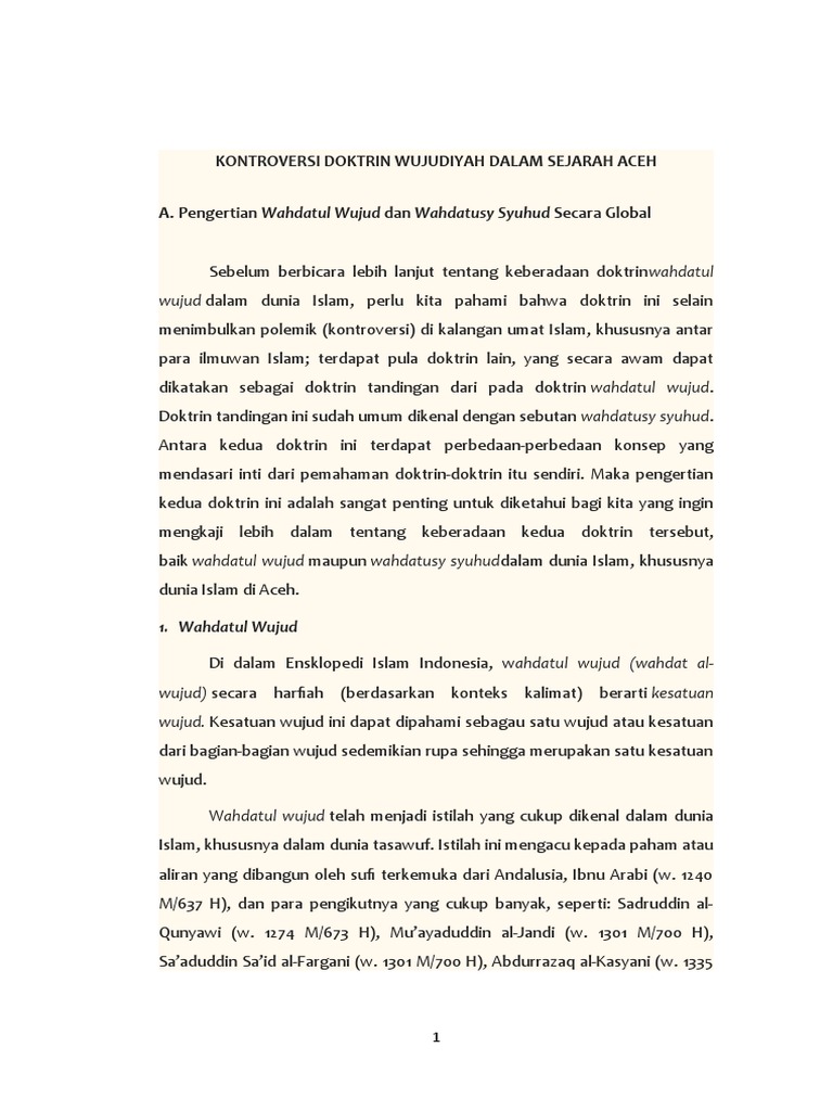 Kontroversi Doktrin Wujudiyah | PDF