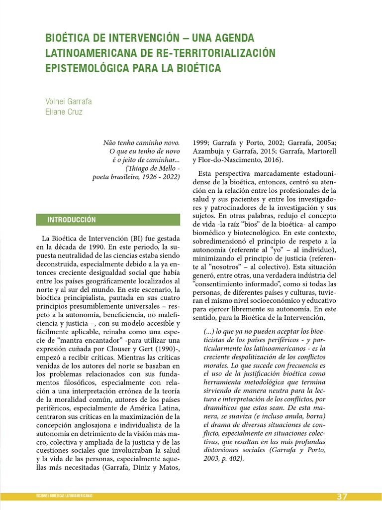 Volnei-Eliane Bioética de Intervención LIBRO Unesco 2022 | PDF ...