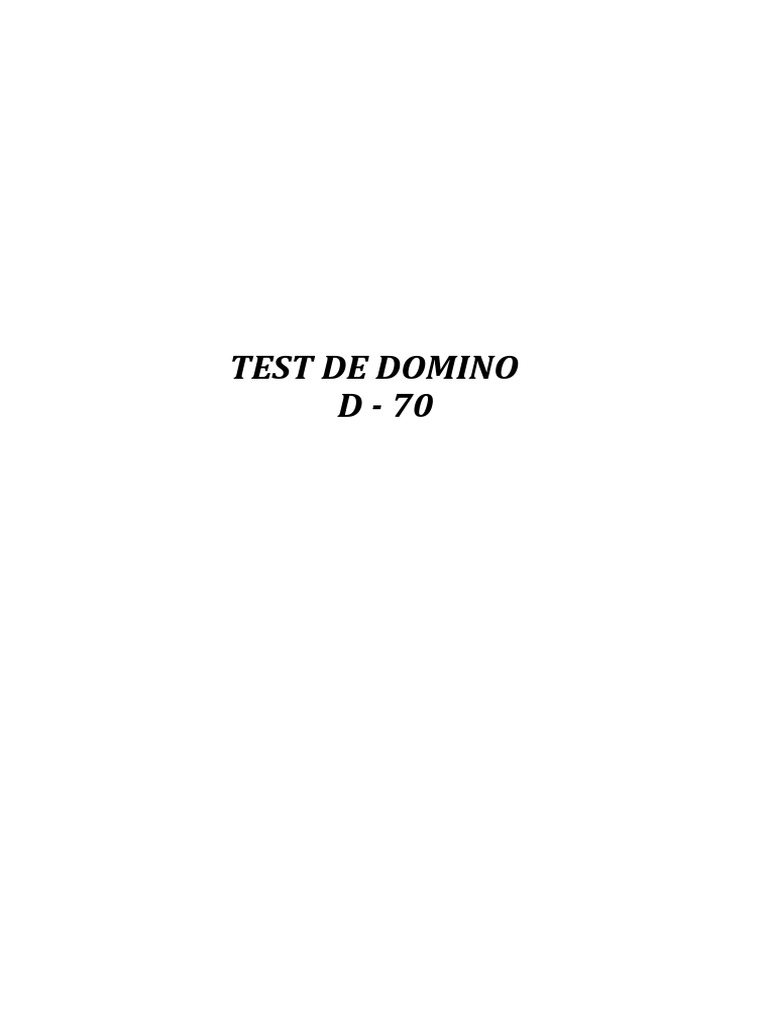 Test Domino d70 Completo | PDF | Inteligencia | Mente