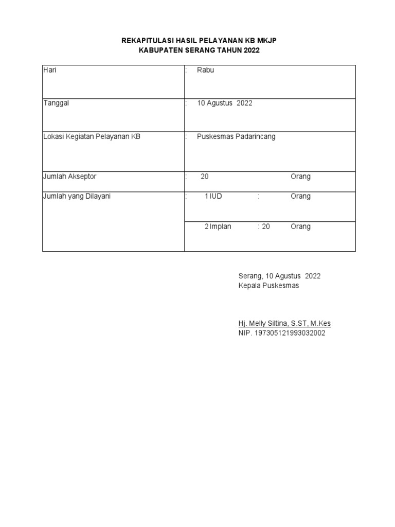 SPJ Pelayanan KB 2022 | PDF