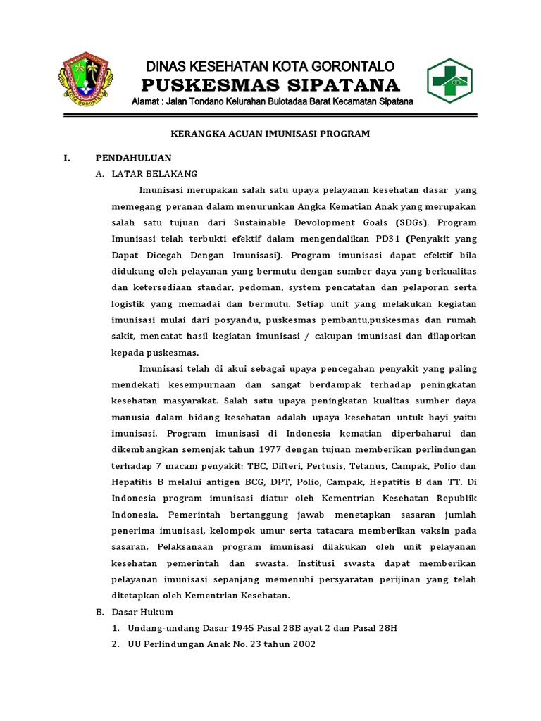 KAK Imunisasi | PDF | Kesehatan Holistik | Sains & Matematika